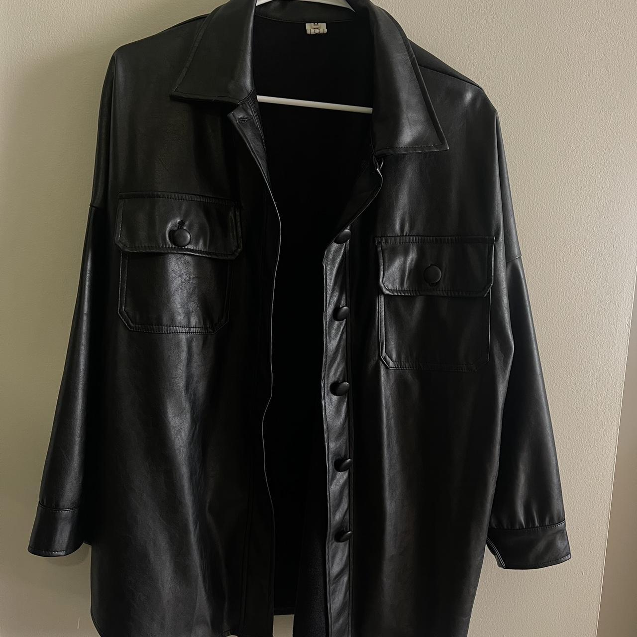 Leather jacket from shop cider size medium but... - Depop