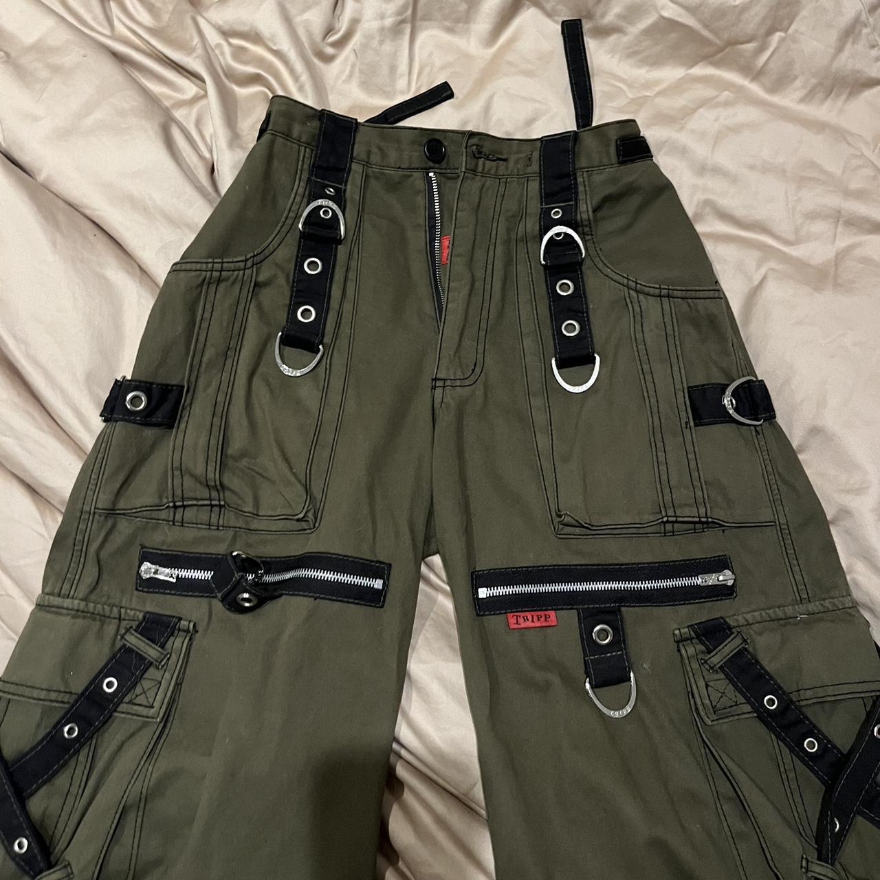 green tripp nyc pants ‼️ black crossed straps with... - Depop