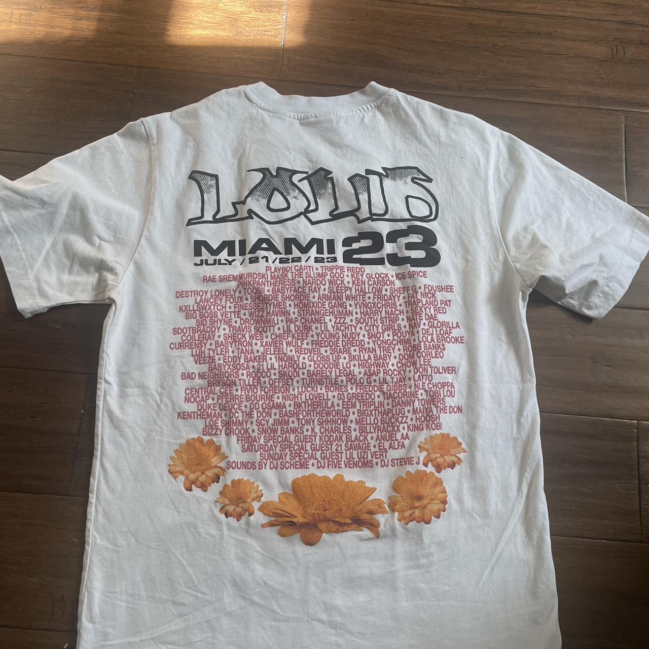 Rolling loud 2023 Miami merch shirt with full lineup... - Depop