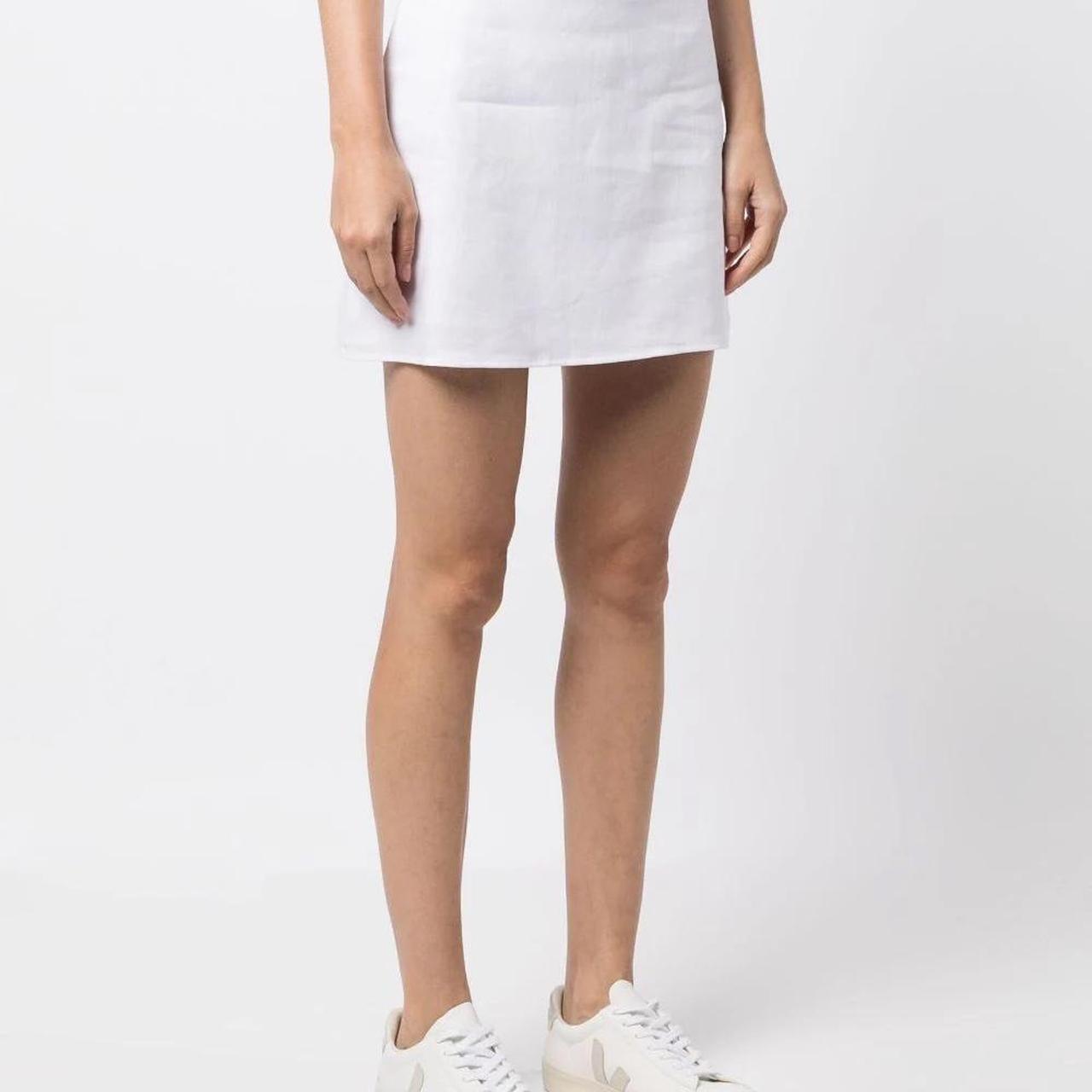 Reformation Veranda White linen mini skirt... - Depop