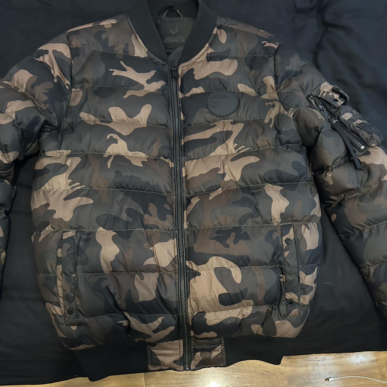 4Bidden Camo Bomber Jacket Size Medium Worn a Few... - Depop