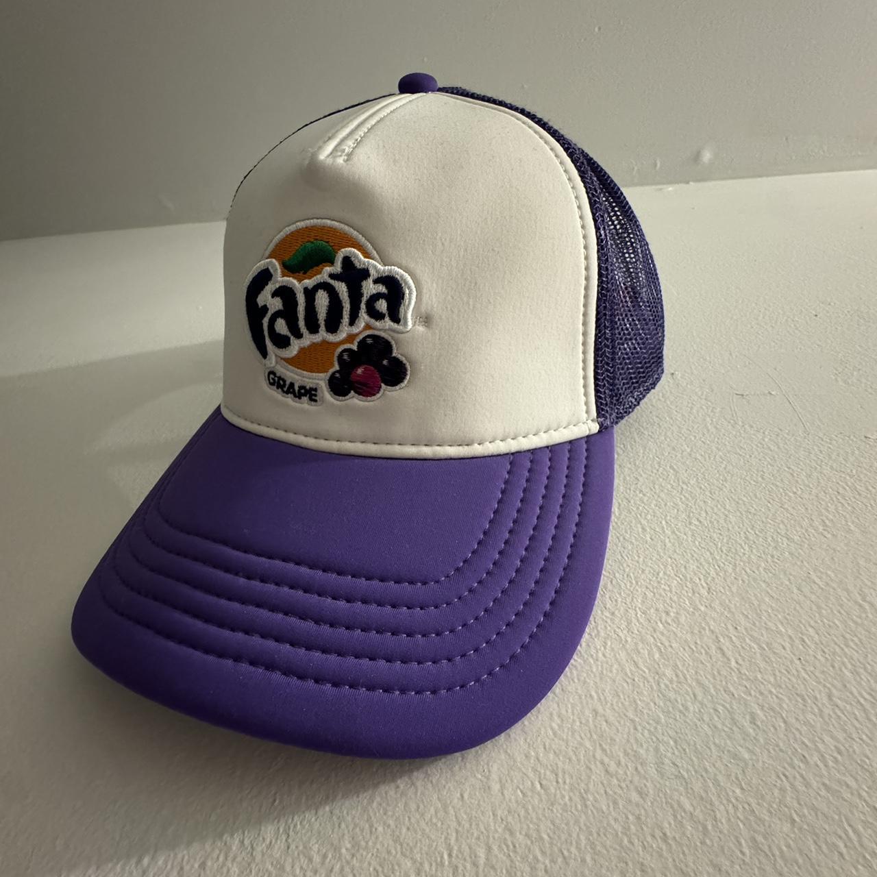 Fanta grape purple and white trucker hat #fanta... - Depop