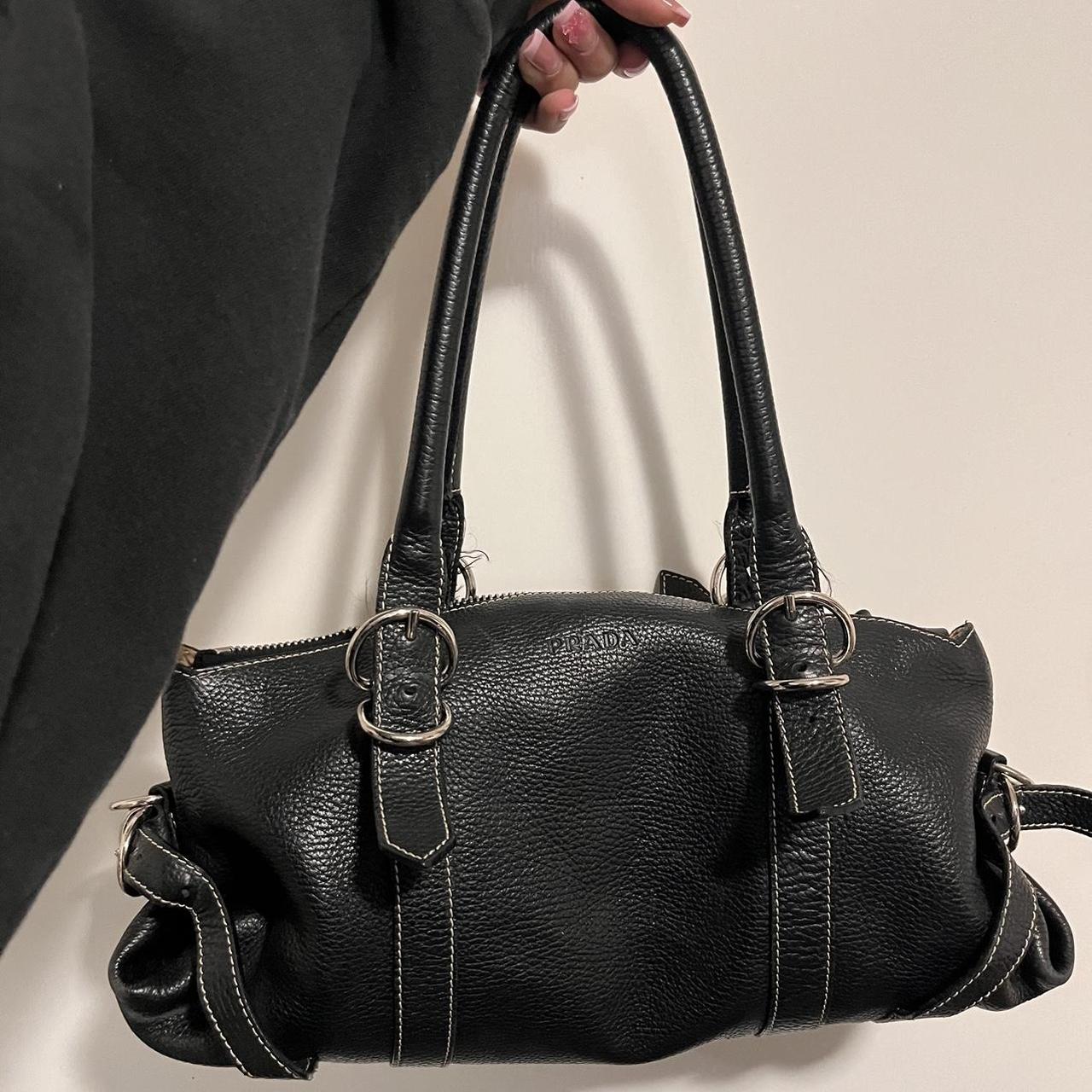 Prada Vitello Corsica Wrapping Shoulder Bag. Black... | Depop