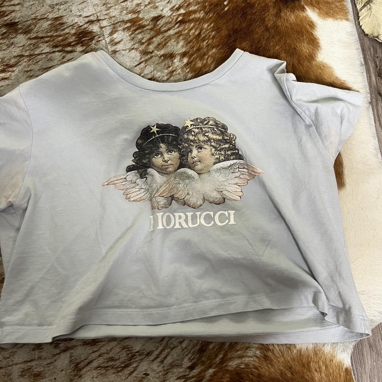 Fiorucci blue crop top Size M #fiorucci #cherub... - Depop