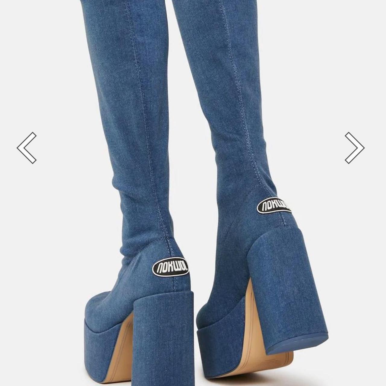 DENIM PLATFORM BOOTS from DOLLS KILL NOKWOL SPRING... - Depop