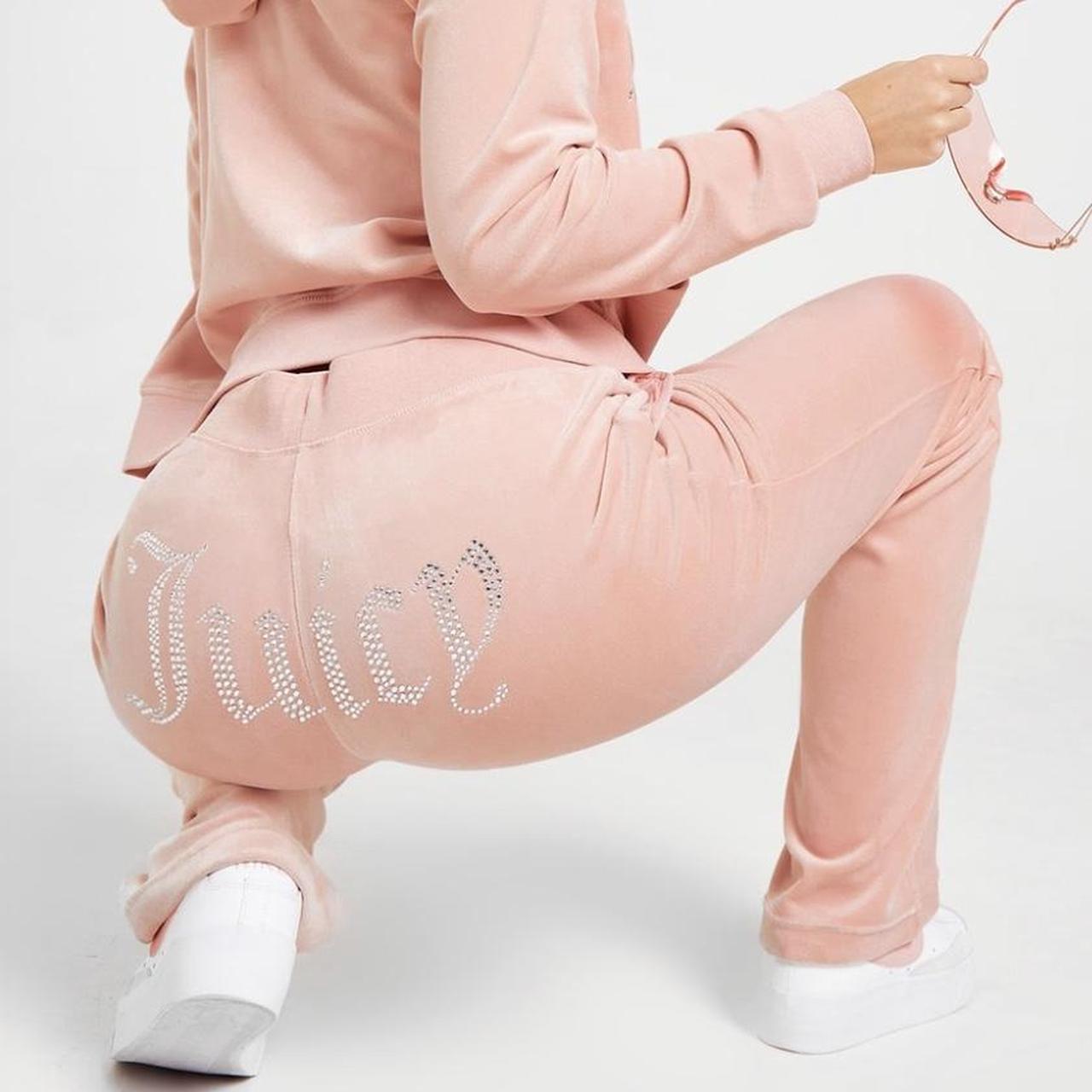 Baby pink juicy couture velour tracksuit... - Depop