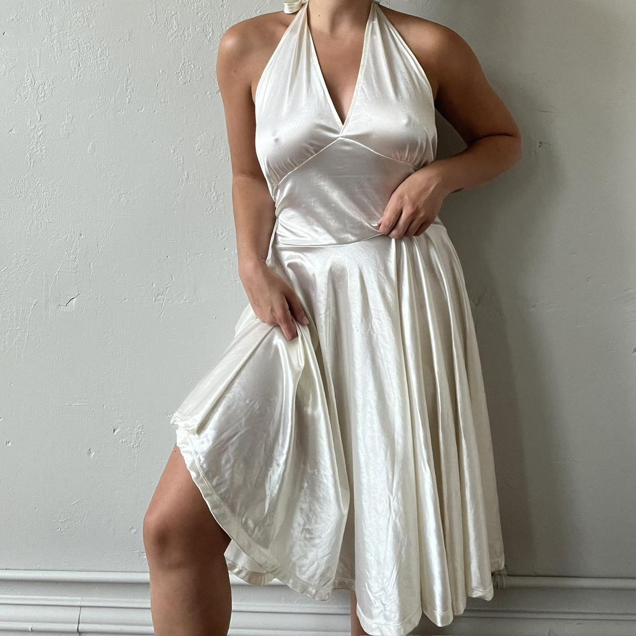 🌞beautiful silky eggshell dress/slip... - Depop