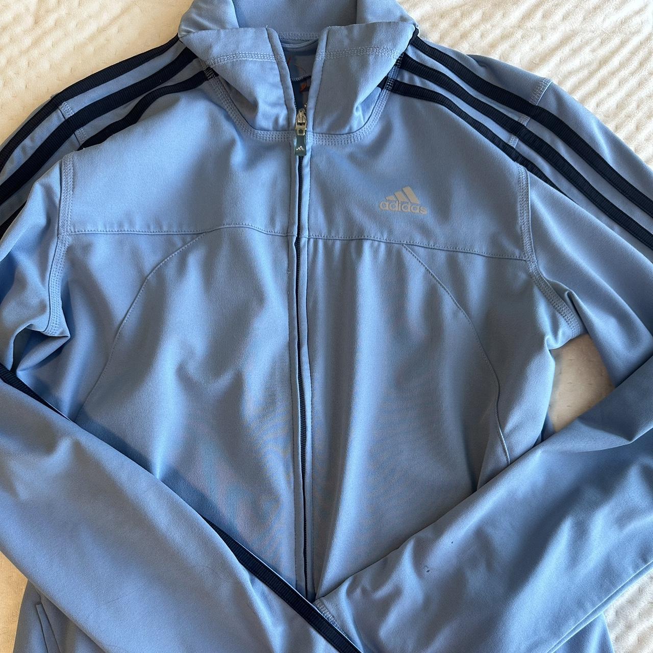 Nike blue track jacket Fairly worn in - Depop