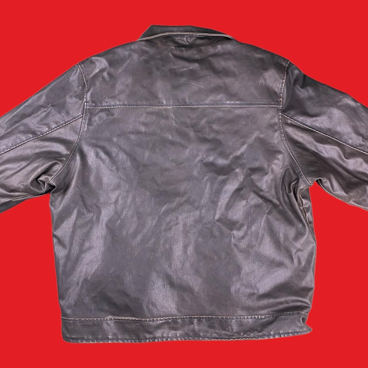 Vintage Arizona Jean Co Leather Jacket Zip Up... - Depop