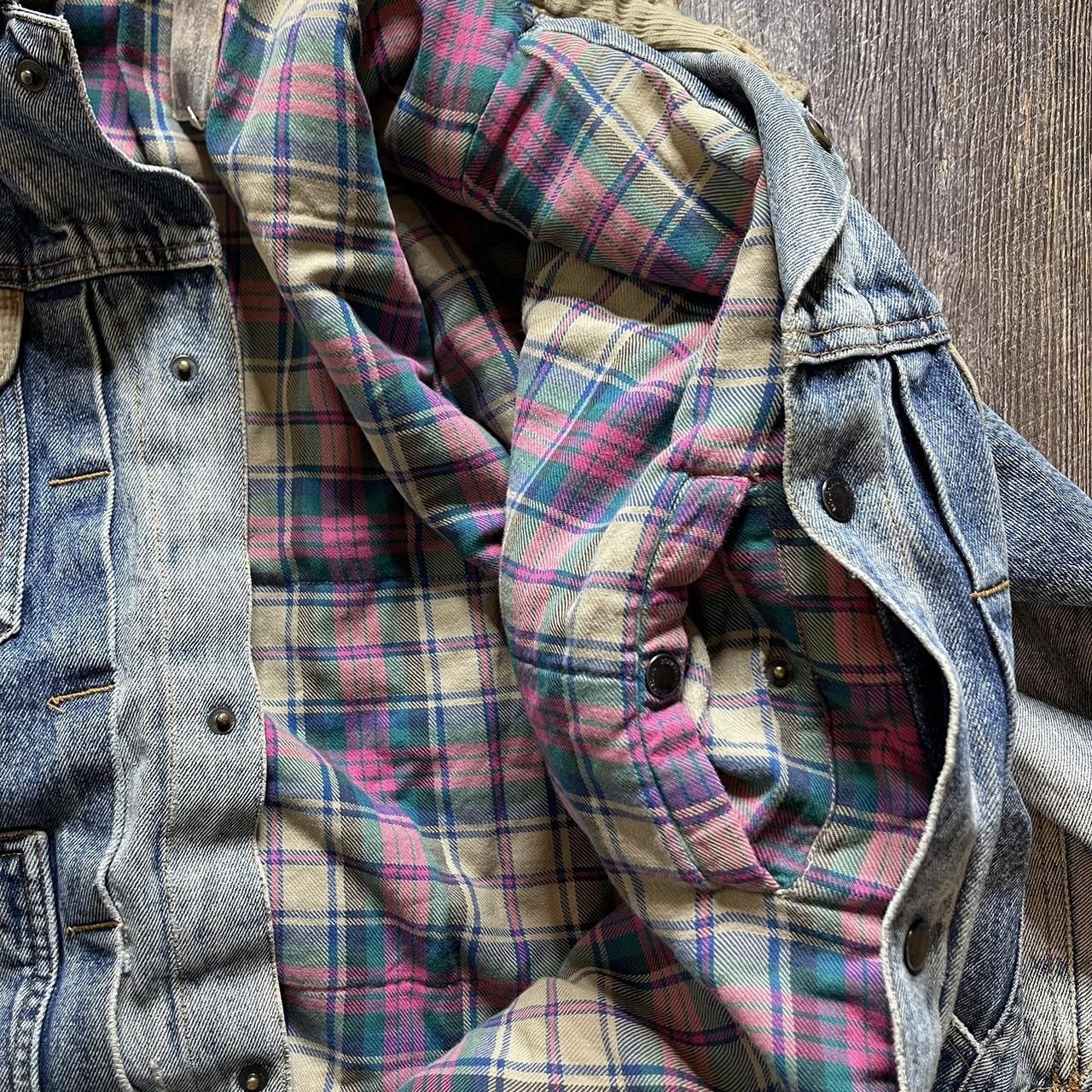 Vintage Detroit Style Denim Jacket Distressed /... | Depop