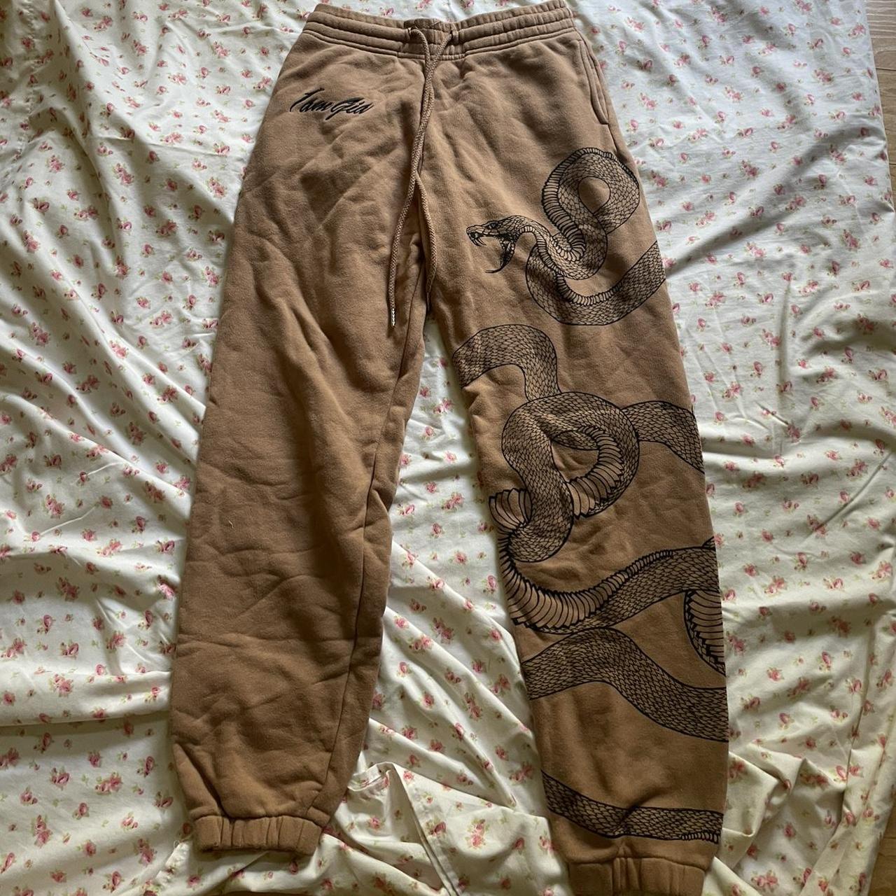 I Am Gia XS snake tan sweatpants in brand new... - Depop