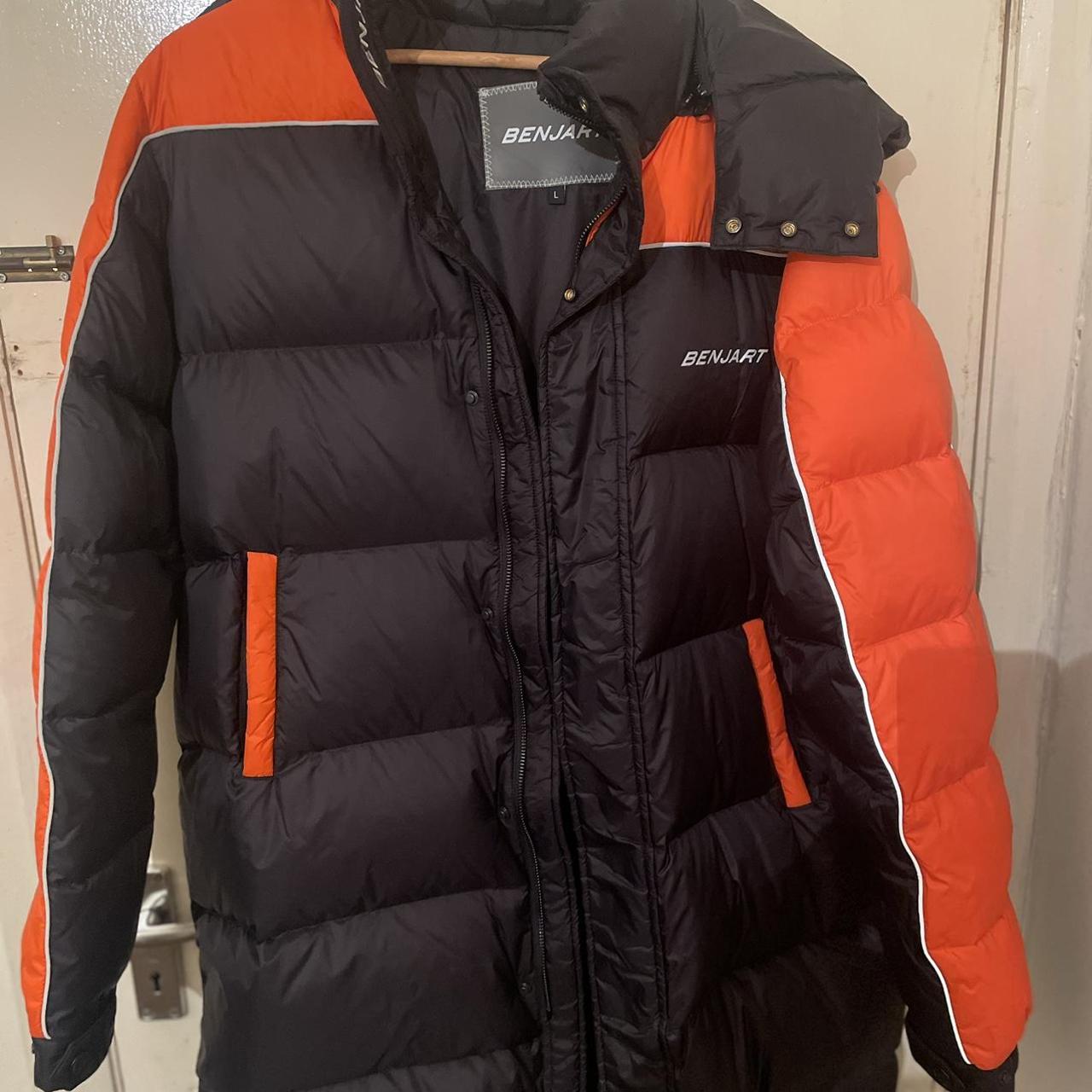 Men's Black and Orange Jacket | Depop