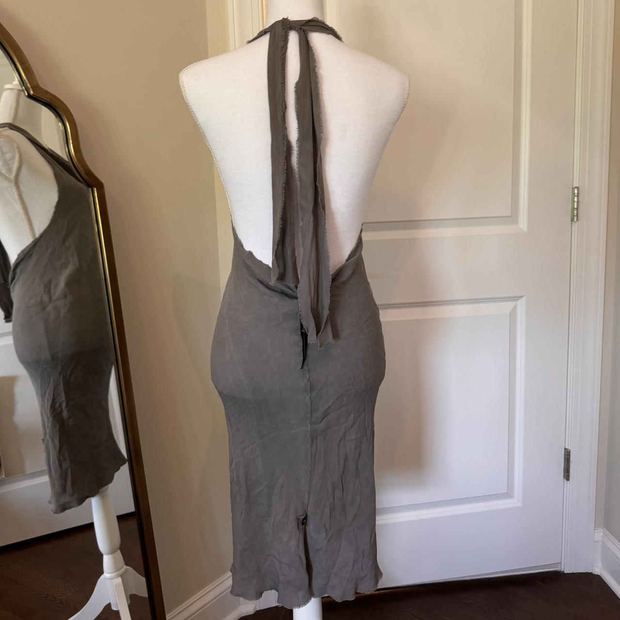 absolutely stunning vintage cowl neck and open back... - Depop