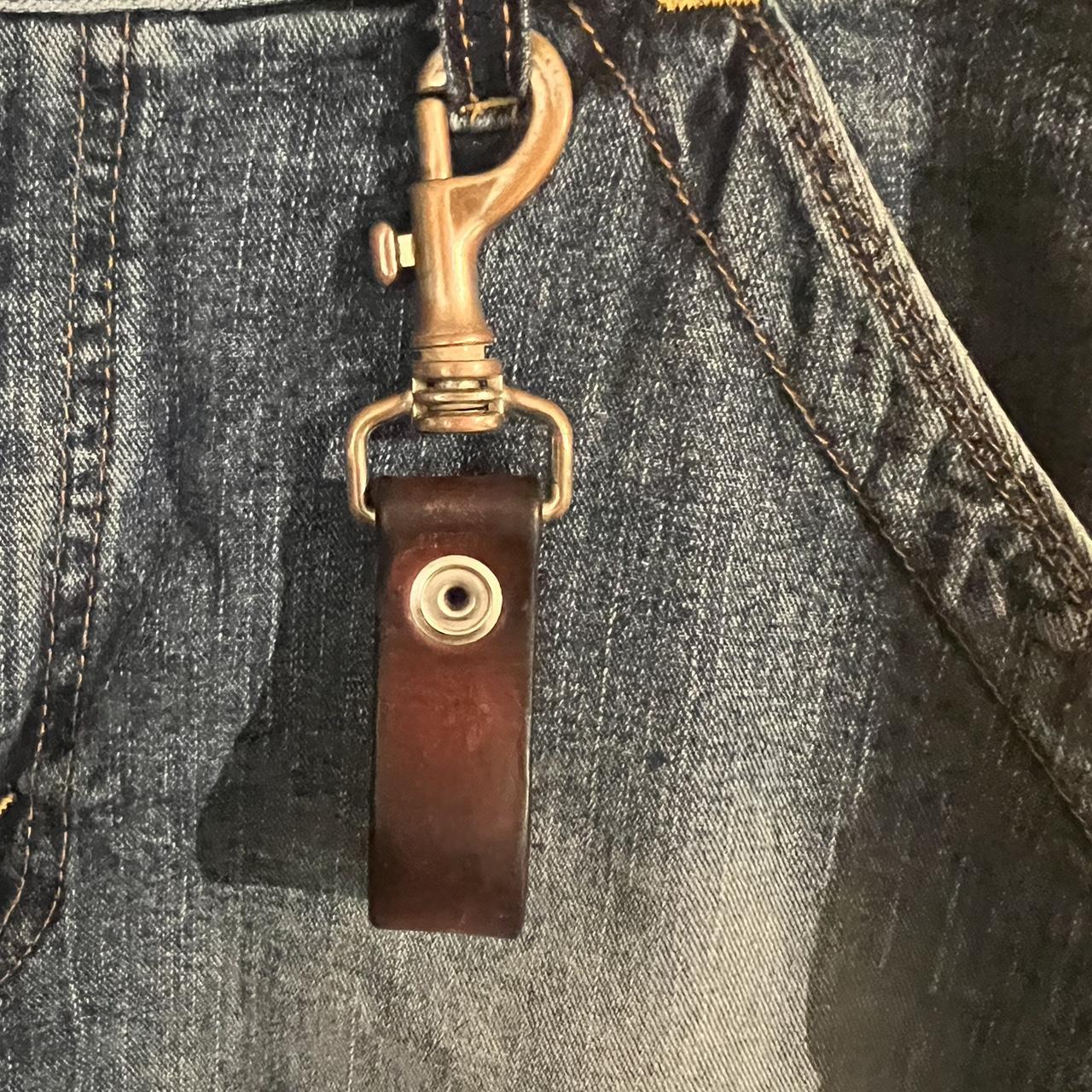 Supreme red leather key chain - Depop