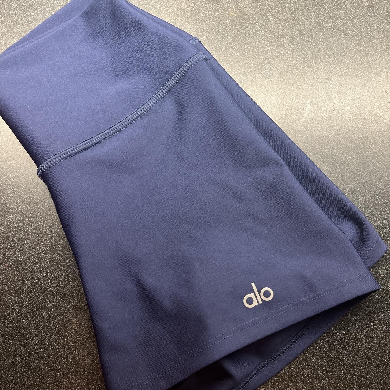 3” navy Alo biker shorts - never worn, just too... - Depop