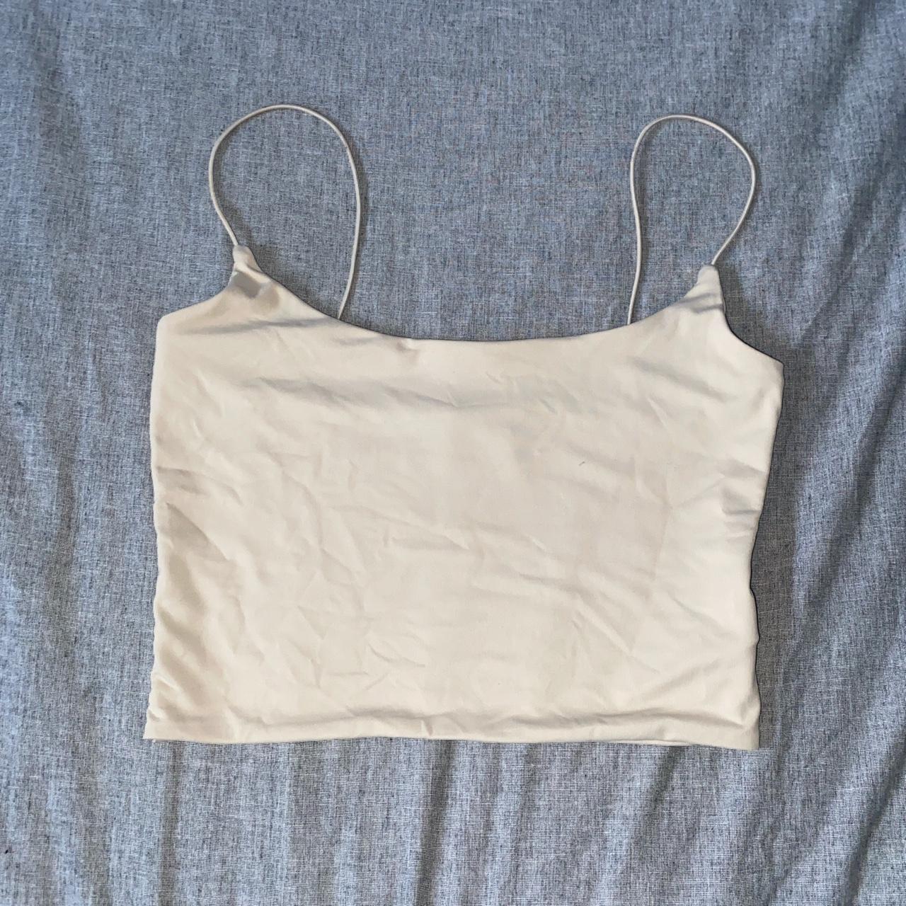 Beige Supre spaghetti strap crop top Worn once... - Depop