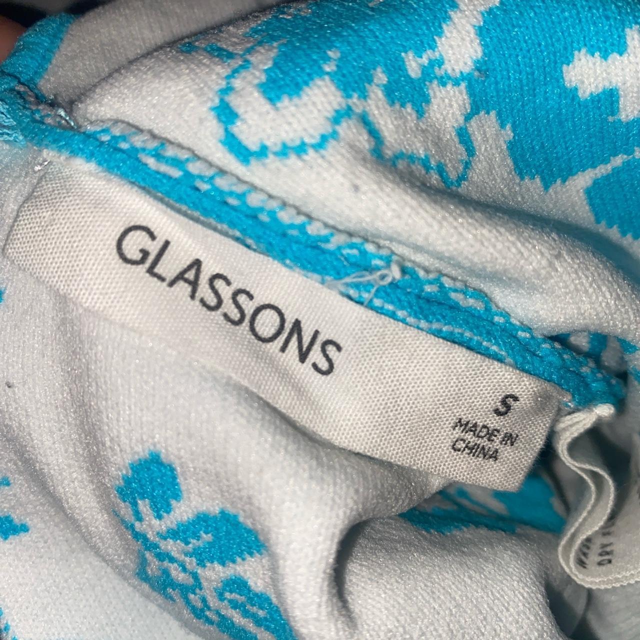 Glassons blue and white flower halter neck crop top... - Depop
