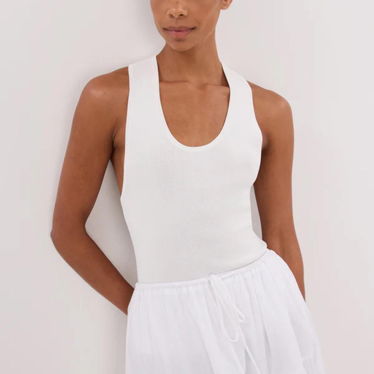 DISSH Devin off white racer knit tank. BNWT. RRP... | Depop