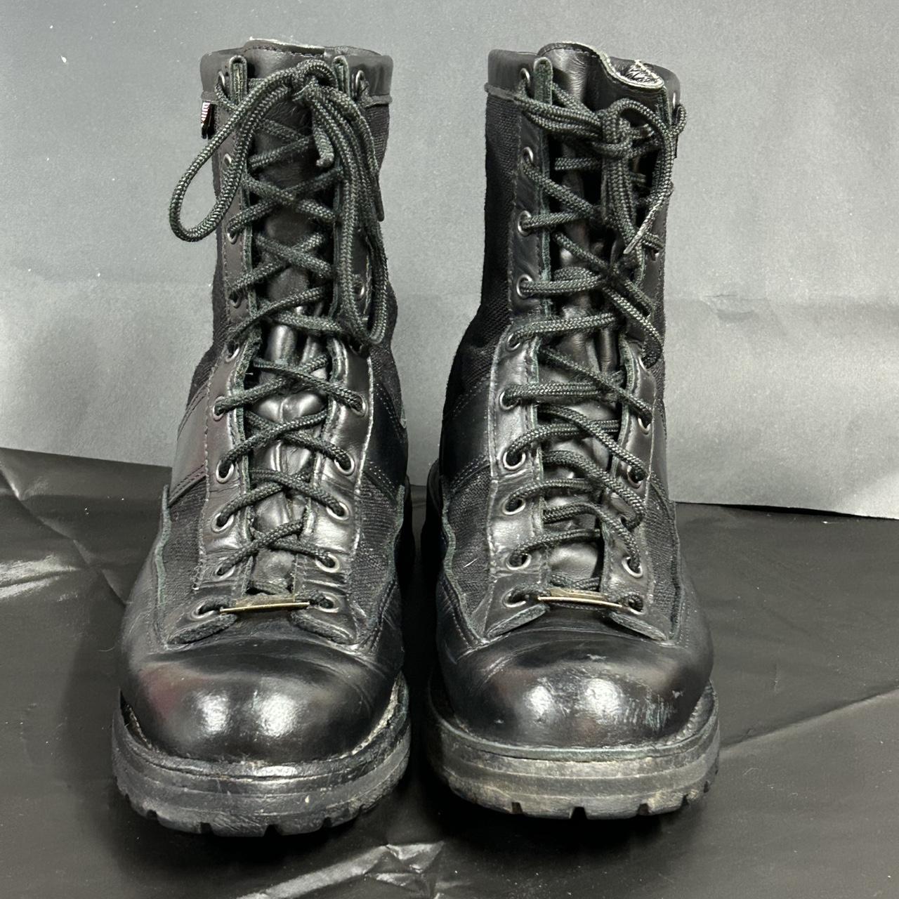 8” tall Danner Gortex black leather military boots,... - Depop