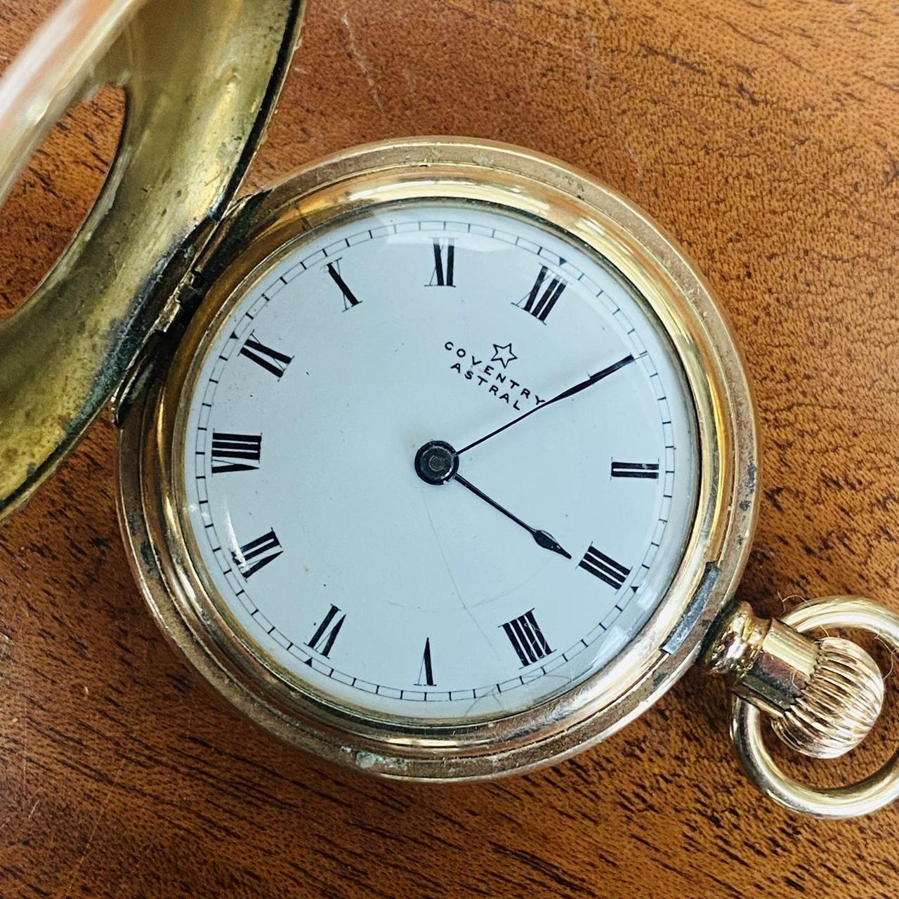 ENGLISH HALF HUNTER POCKET WATCH BY COVENTRY ASTRAL,... - Depop