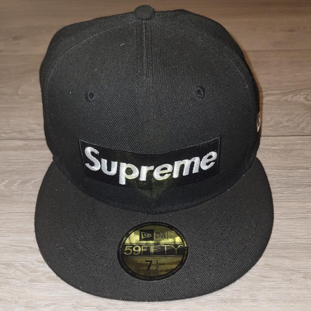 Supreme x New era champions flat peak cap Black... - Depop