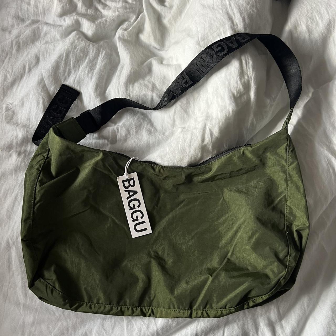 Baggu Large Nylon Crescent Crossbody Bag Bay Laurel... - Depop