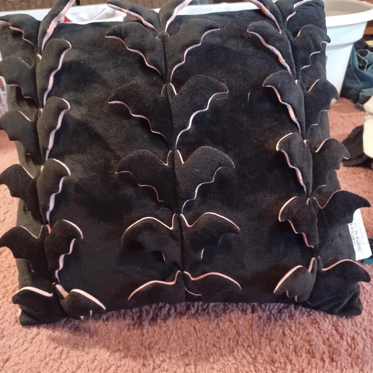 Black and pick bat throw pillow. Got it from... - Depop