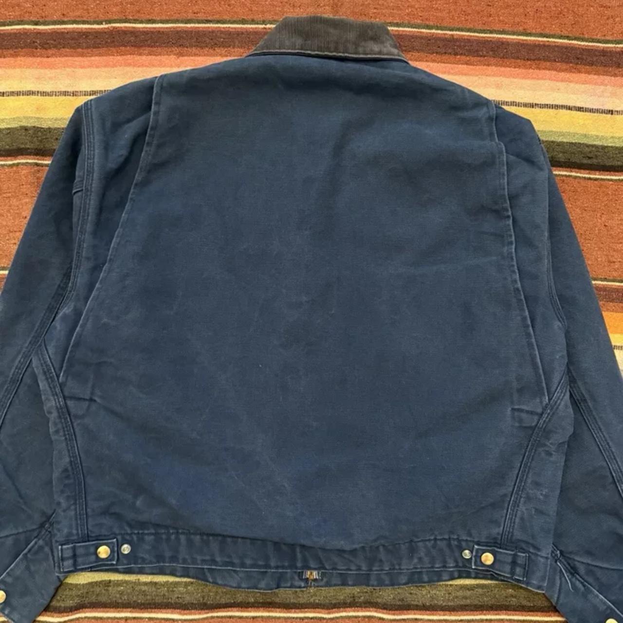 Vintage Blue J01 Carhartt Detroit Work Jacket pay... - Depop