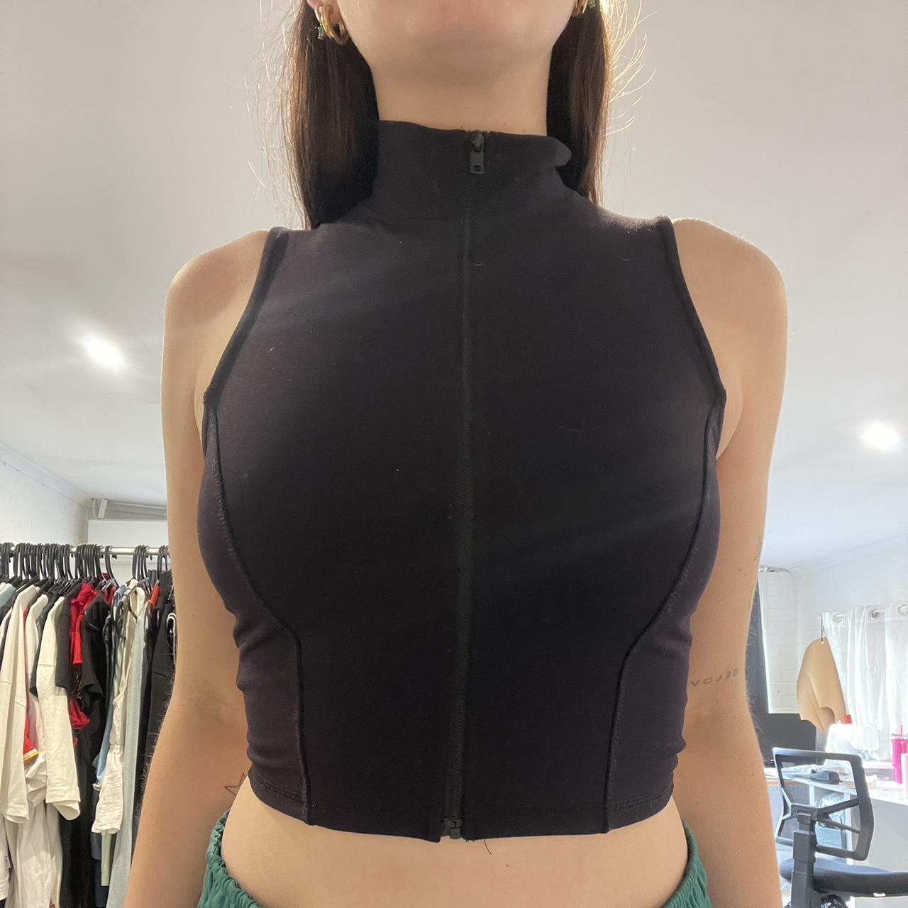 Glassons zip up high neck vest top, can be worn down... - Depop