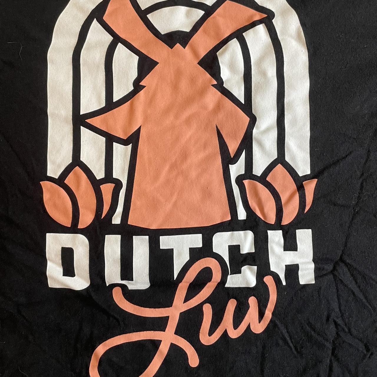 Black Dutch Bros Dutch Luv t shirt with salmon pink... - Depop