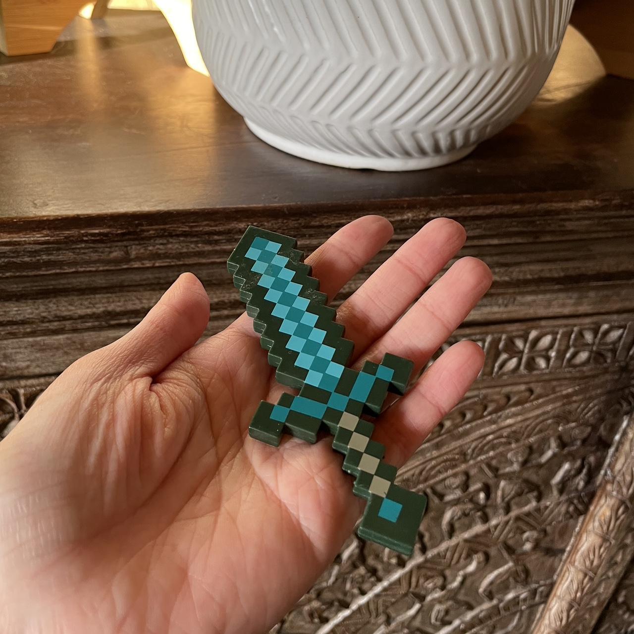 Minecraft blue diamond sword: Mini sword for your... - Depop