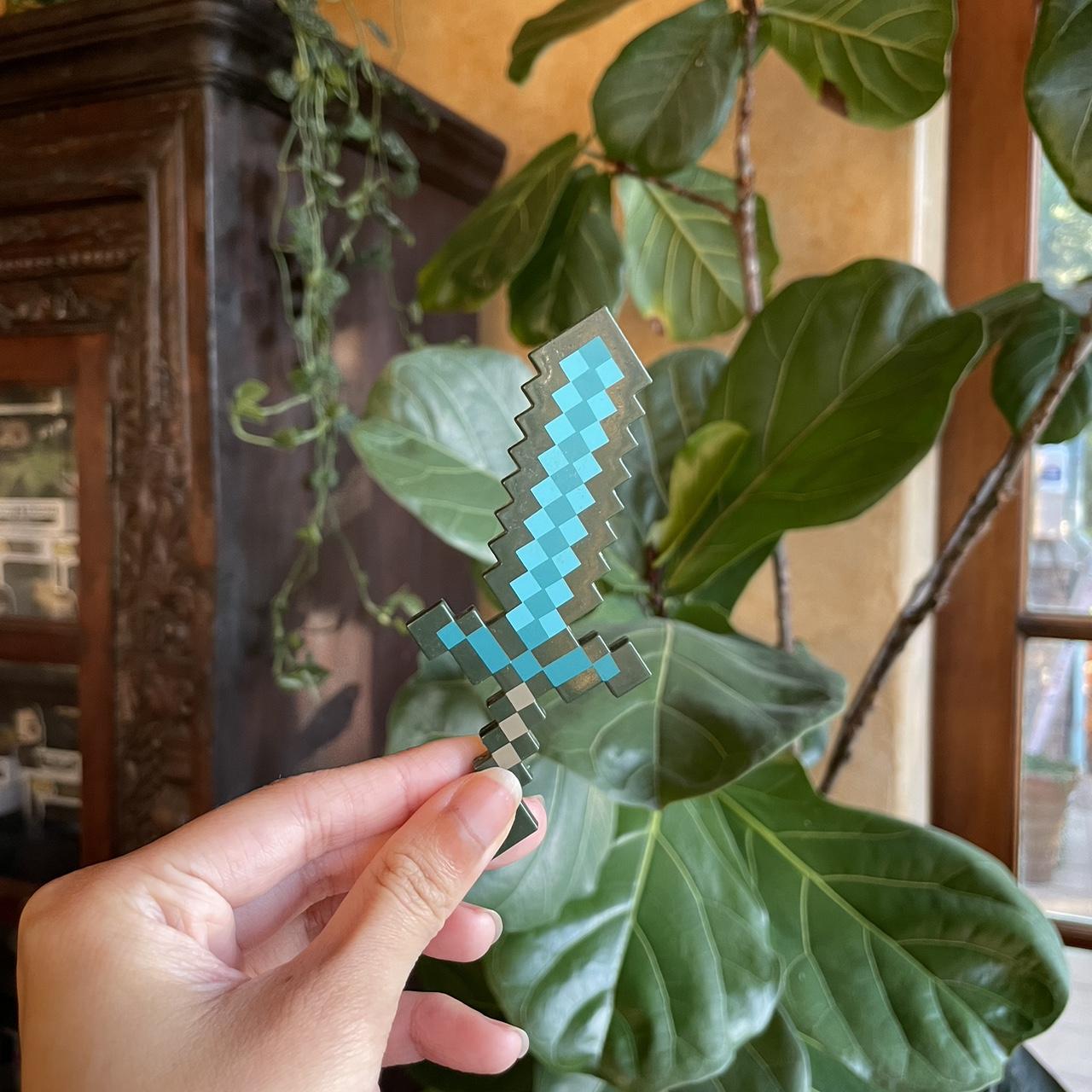 Minecraft blue diamond sword: Mini sword for your... - Depop