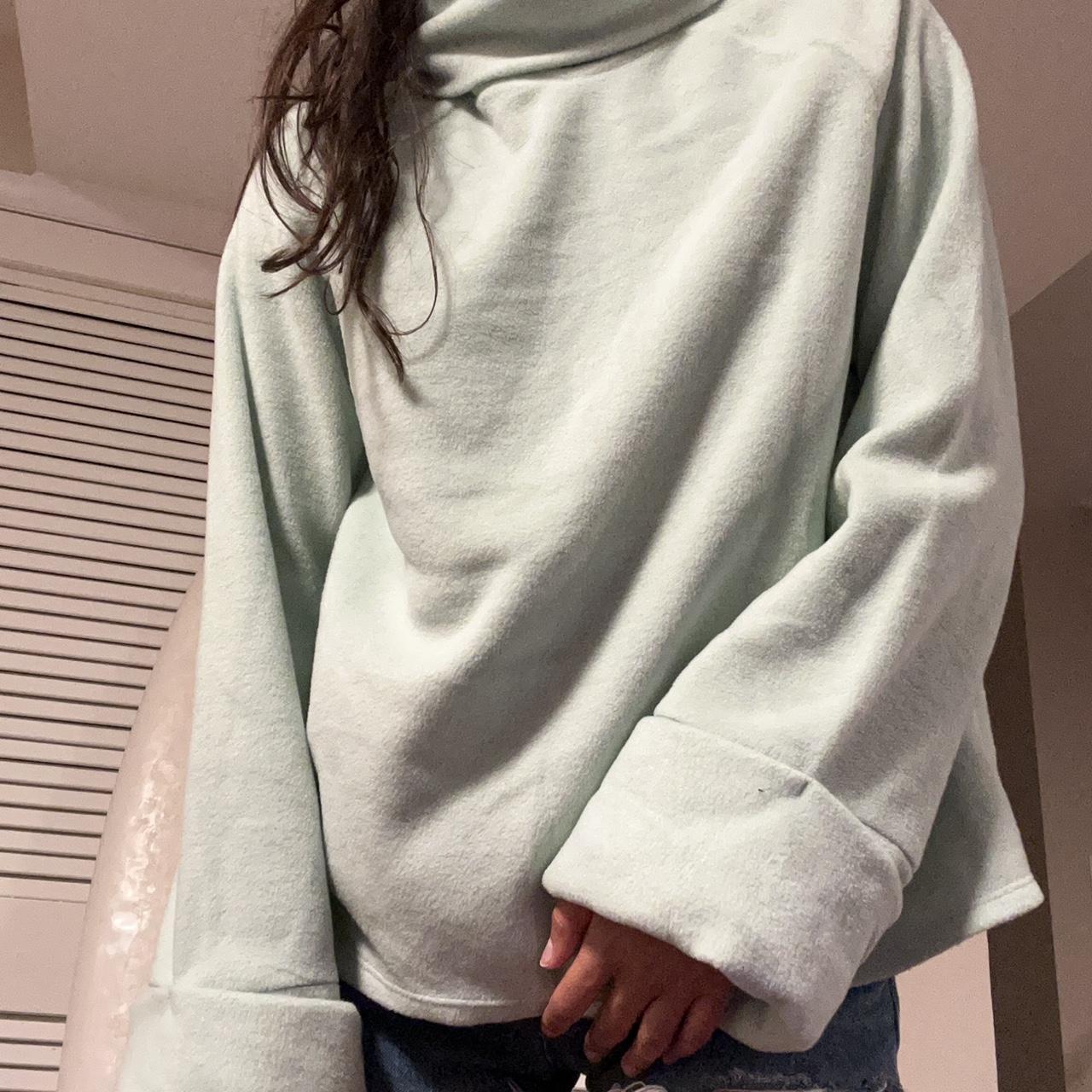 Light blue bell sleeve turtle neck sweater! so sooo... - Depop