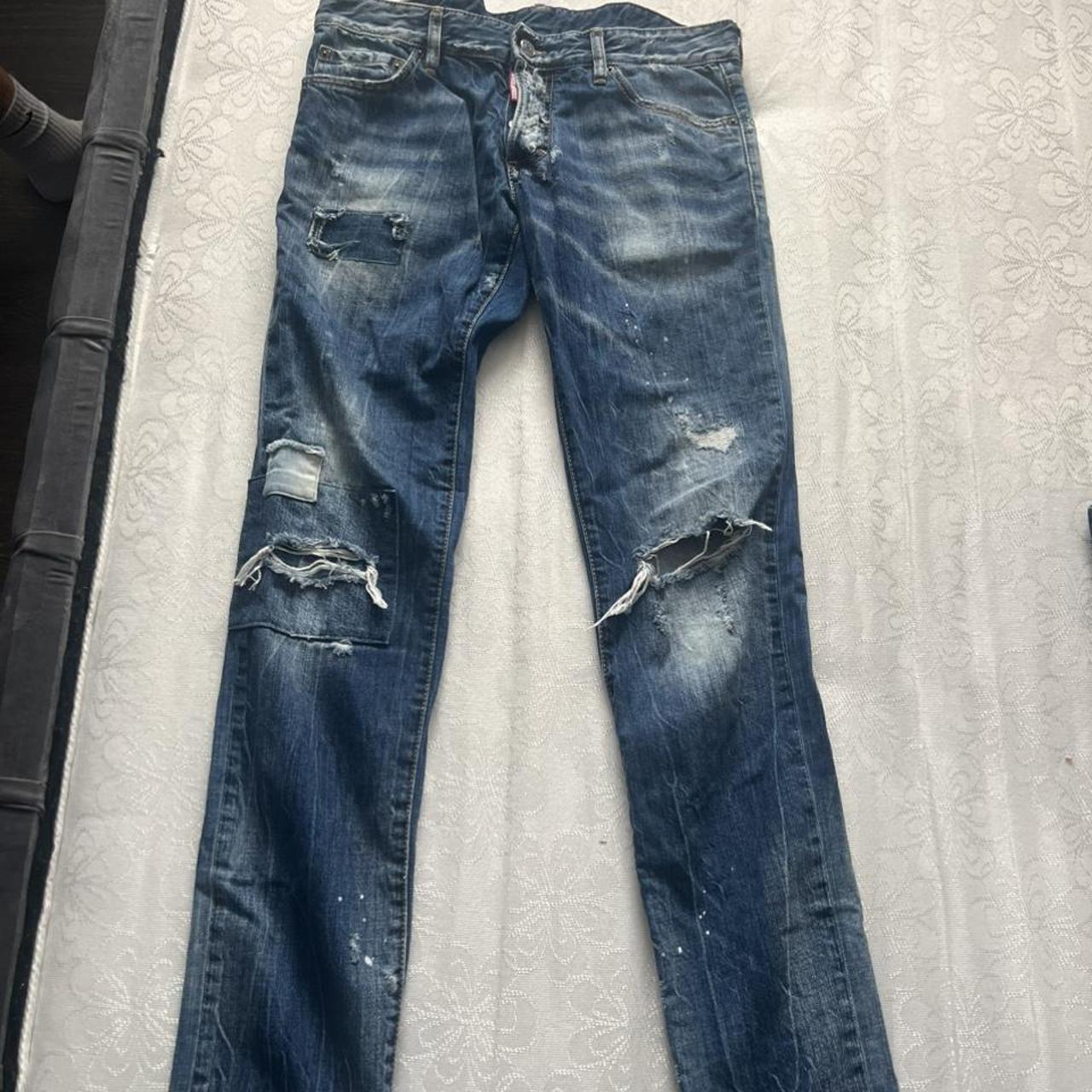 Dsquared2 distressed men’s jeans. Worn a few times... - Depop