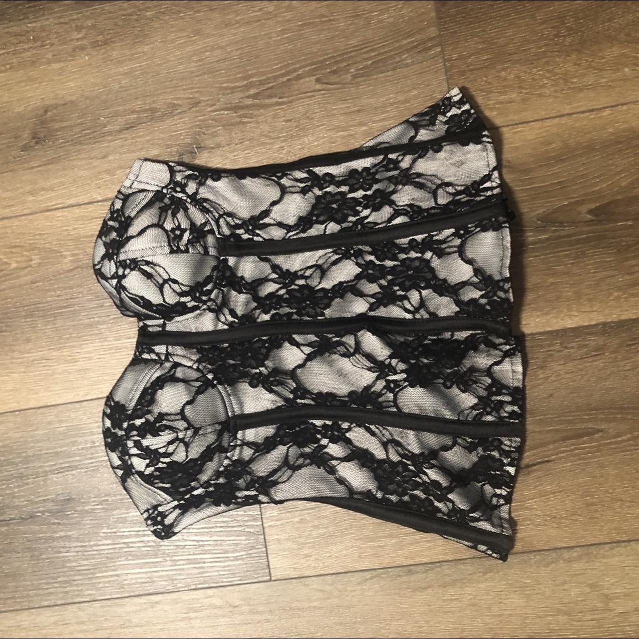 beautiful zip up lace corset size small #corset... - Depop