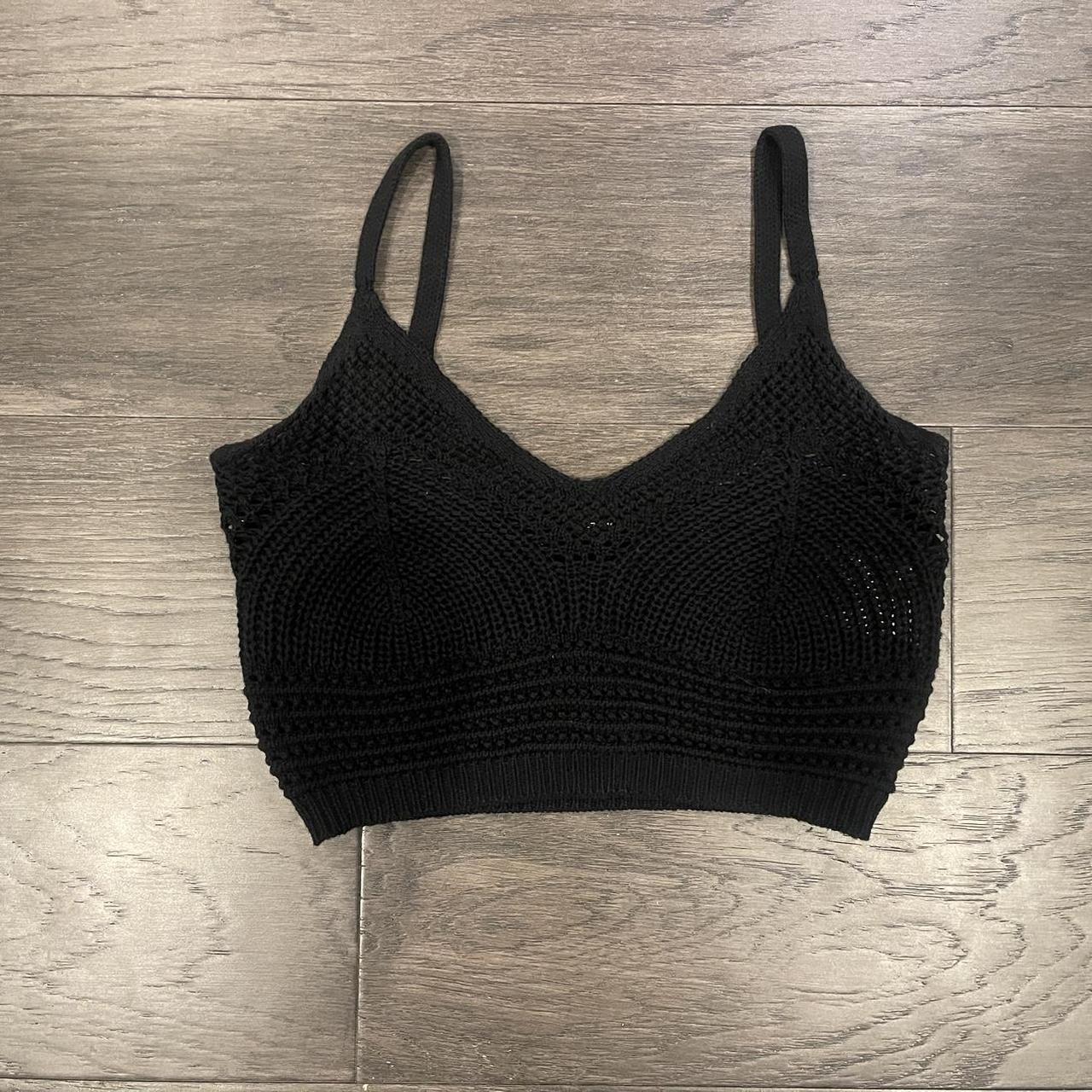 VERA MODA BLACK KNIT CROP TOP Only worn two or three... - Depop