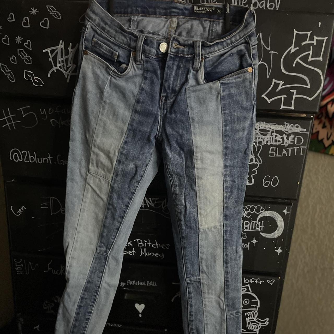 26 waist, made of different color jeans, thick and... - Depop