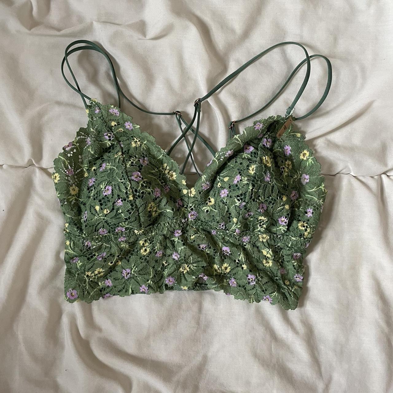 victoria’s secret pink floral bralette ☆ size small... - Depop
