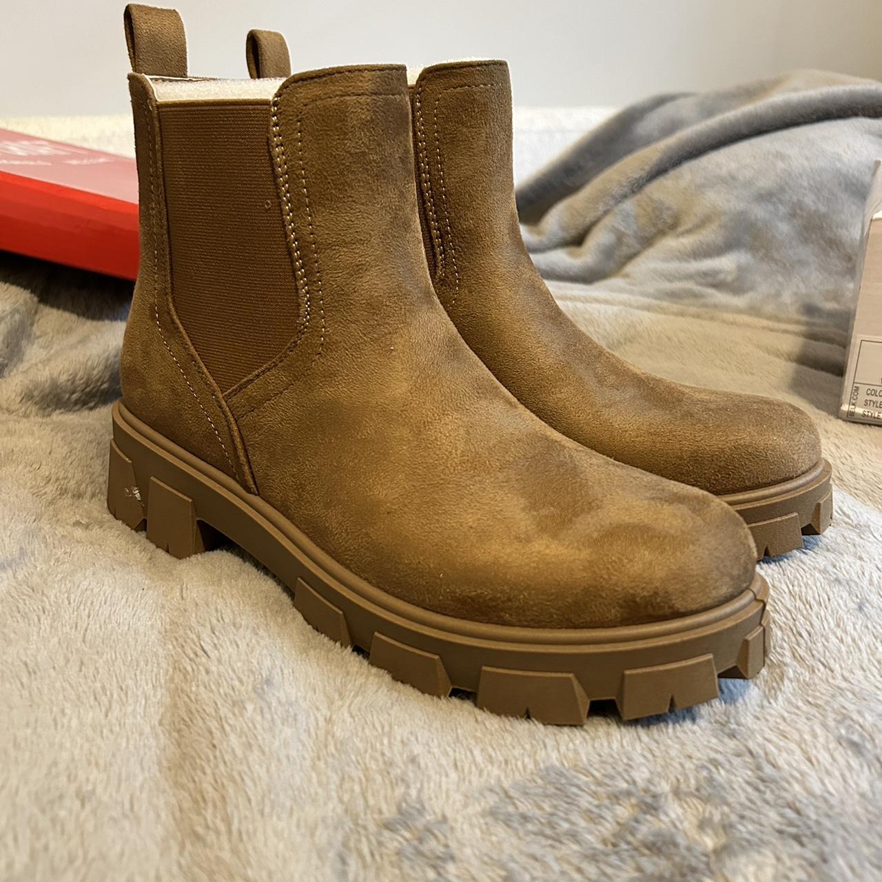 women’s size 8.5 tan true craft boots never... - Depop