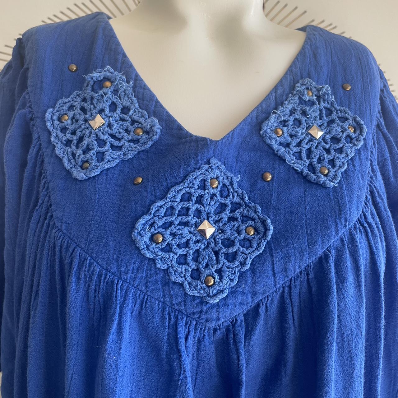 Vintage cobalt blue Ropa of California muumuu... - Depop