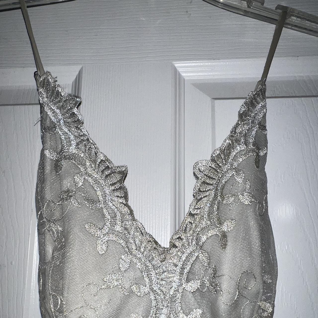 light silver hoco dress. has perfect detailing! goes... - Depop