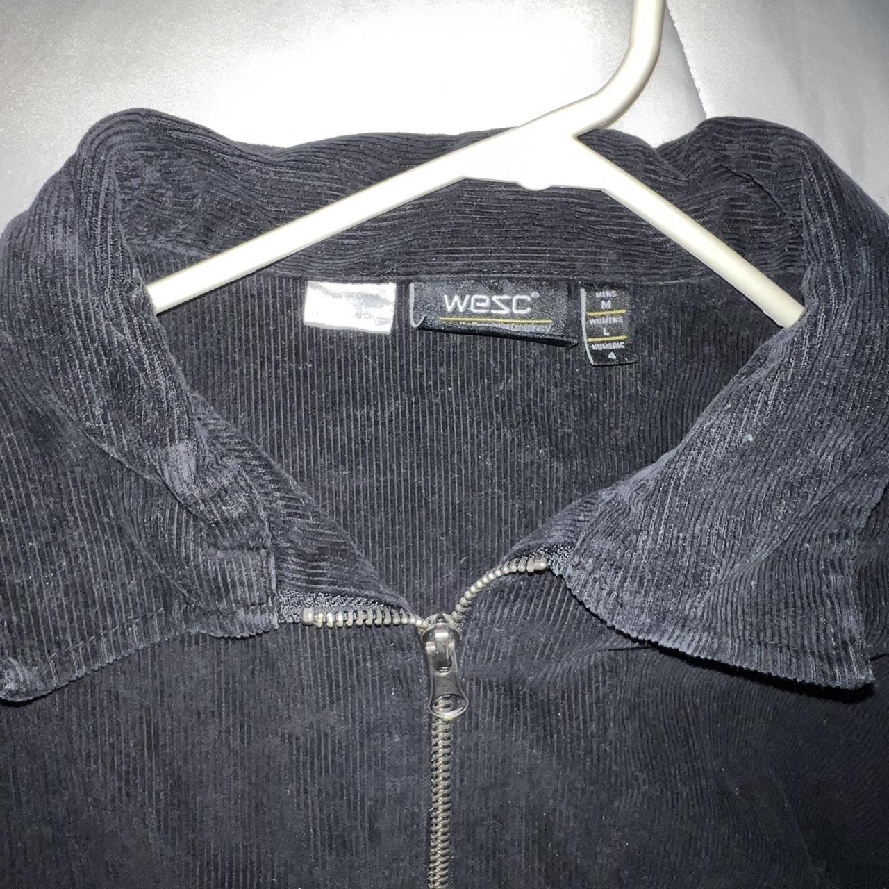 oversized black WESC corduroy jacket, size medium... - Depop