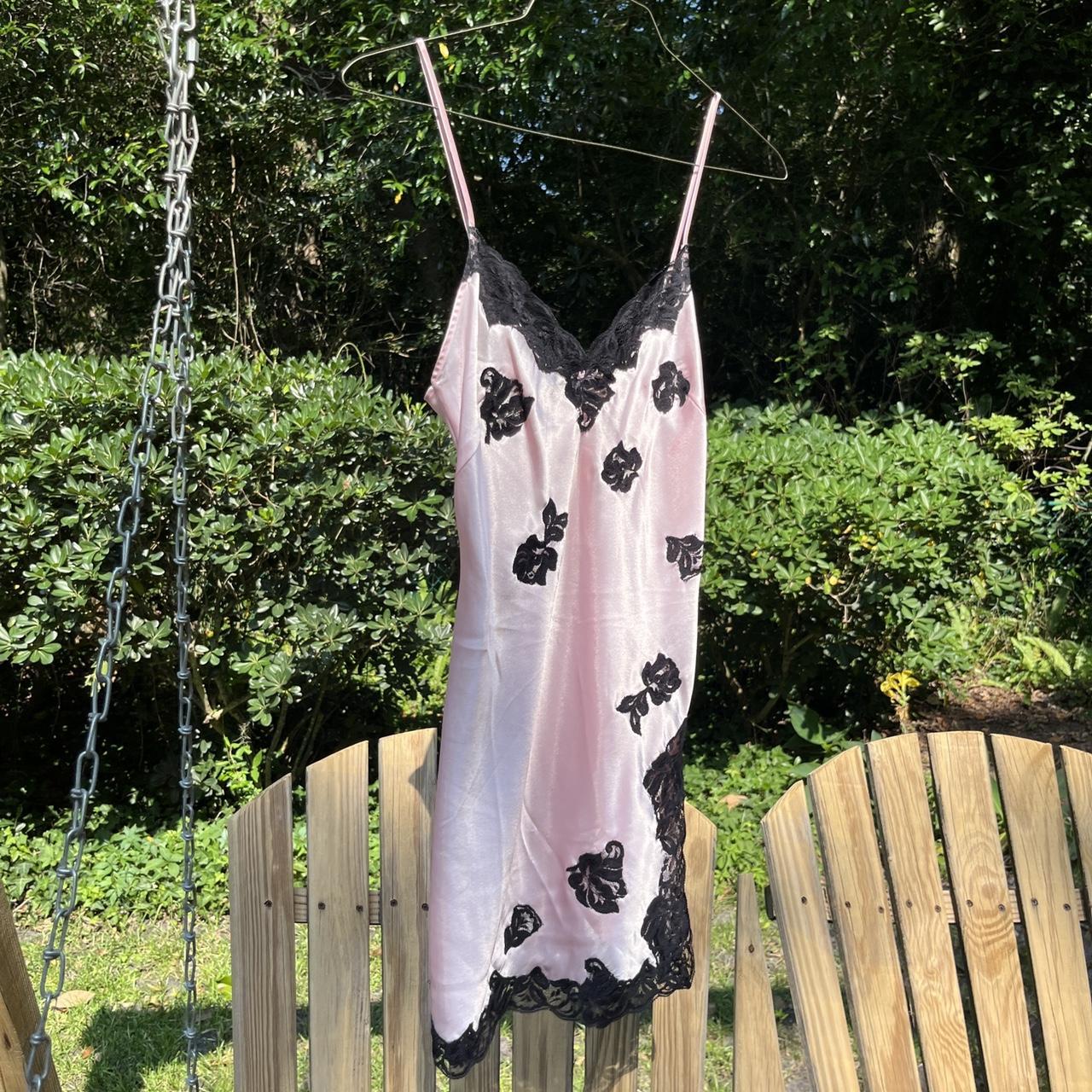 Victoria Secret Lace And Pink Slip Dress 🌸🌸 Black - Depop