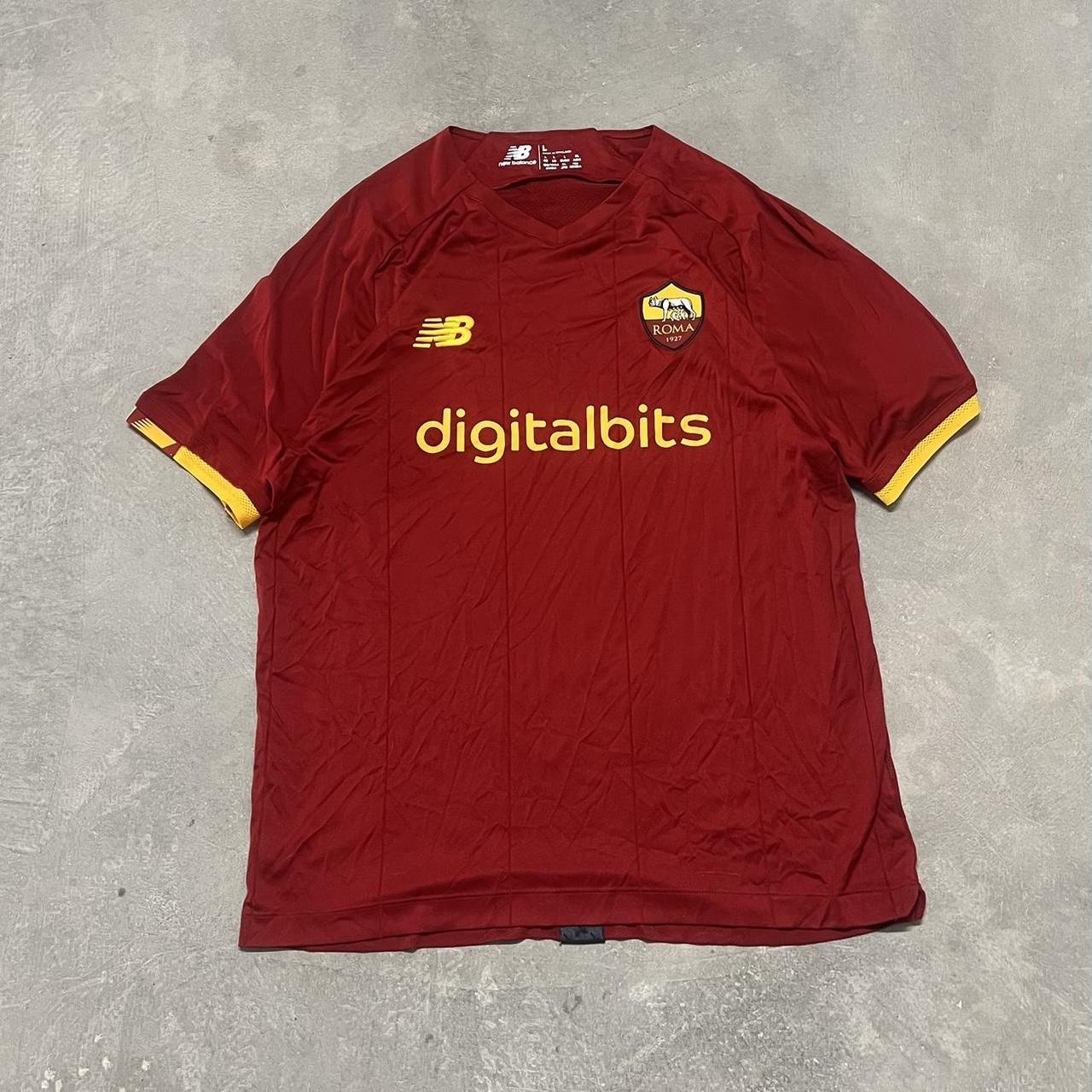 New Balance AS Roma home soccer jersey Size large... - Depop