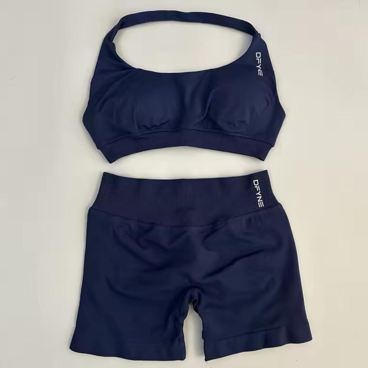 Dfyne Set •Blue Dfyne Gym Set (shorts & bra) •Size... - Depop