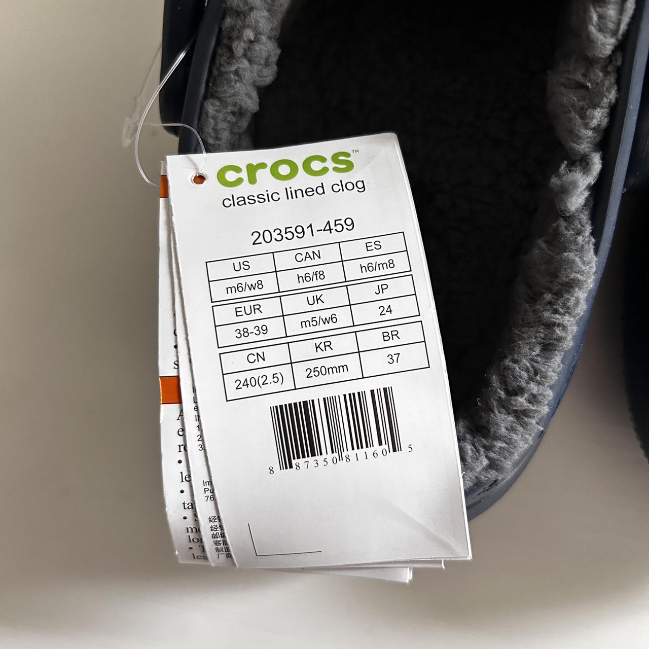 Brand New Navy Fluffy Crocs - men’s 6 - women’s... - Depop