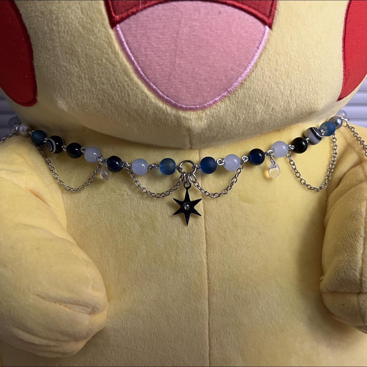 Blue space necklace #bead #beadedjewelry #necklace - Depop