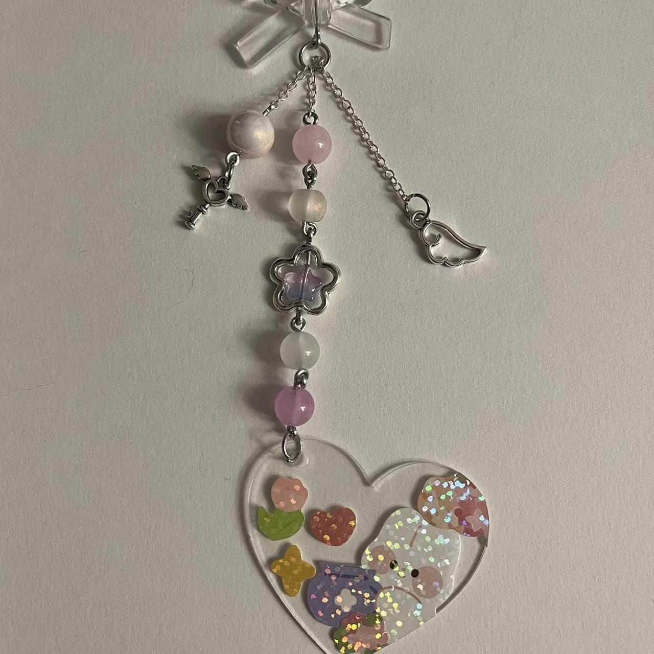 Pink and Purple Heart keychain Bundle and get... - Depop