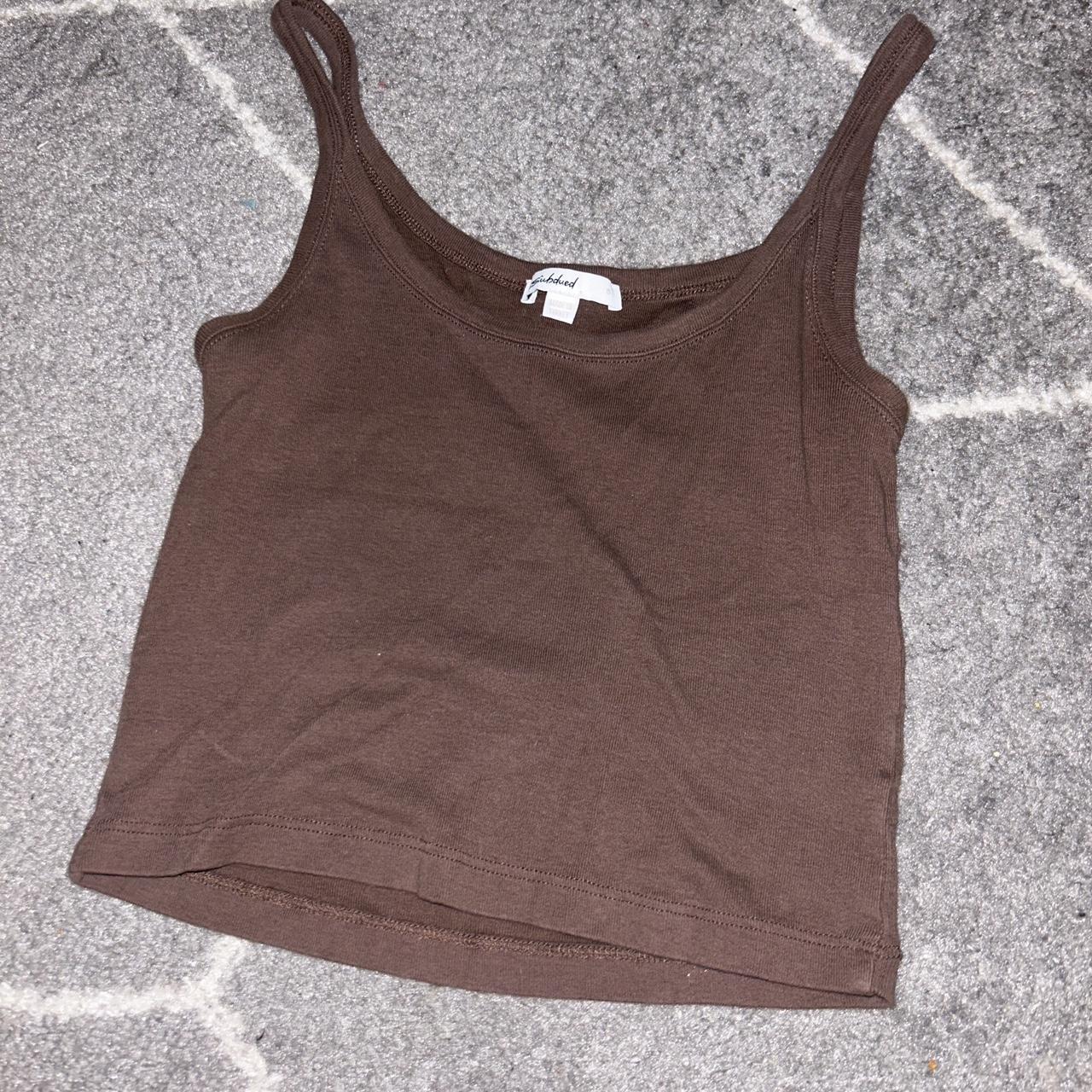 Subdued brown angel wings tank top size S. So cute... - Depop