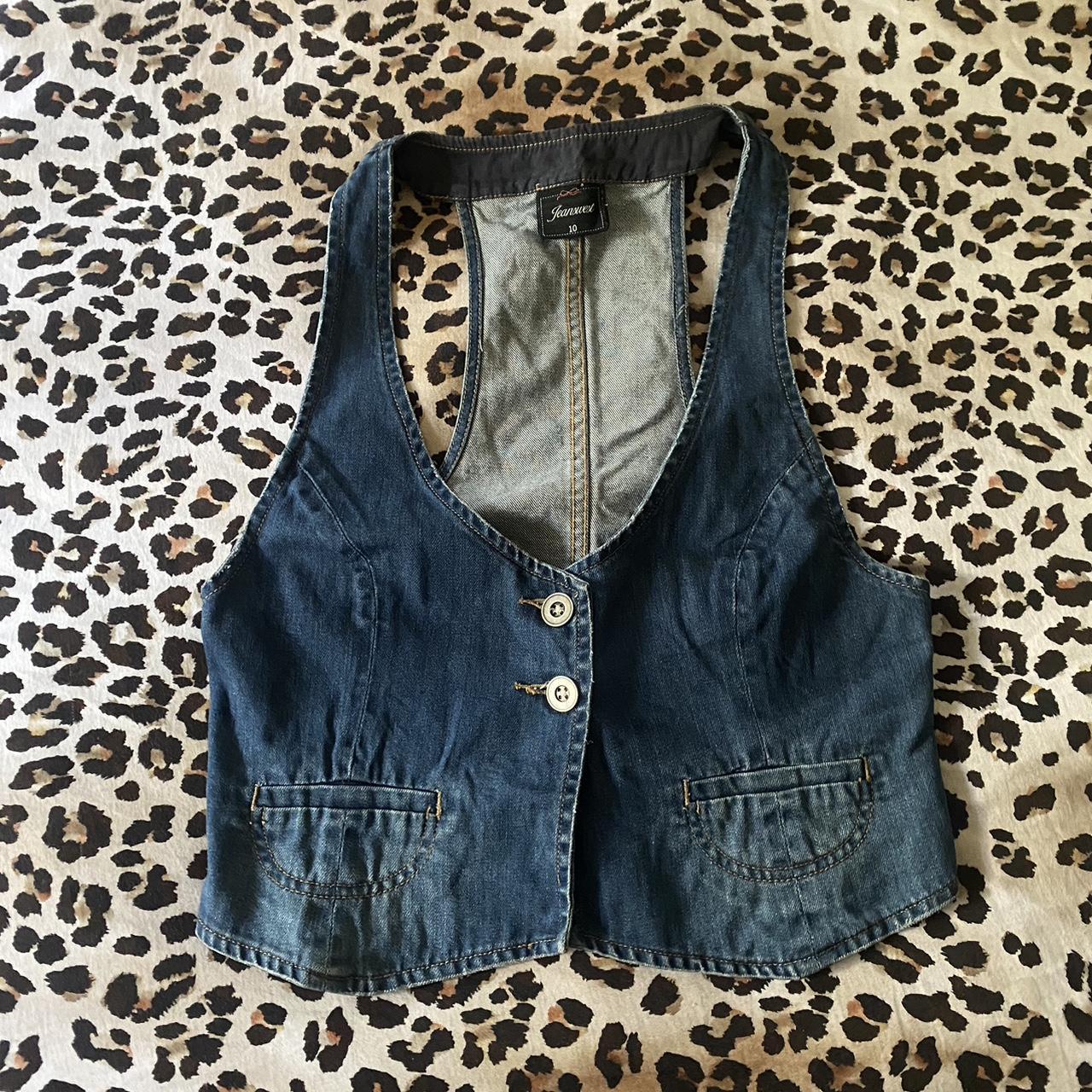 Denim mini vest🫐 Brand - jeanswest Size - 10 Very... - Depop